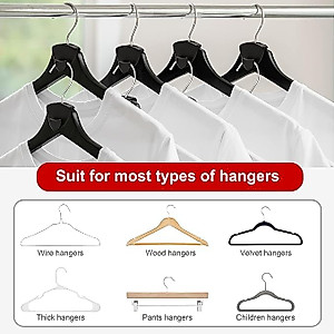 Generic Hanger Extender Hooks - Hangers Space Saving -Space Hooks Hangers as seen on tv (Black, 100 Pack)