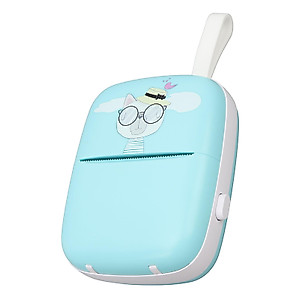 EIMSOAH Print Pods Mini Printer, Mini Printer, Wrong Question Photographing Label Printer, Home Photo Scrapbook Small Printer, for Photos Notes Stickers (Blue)