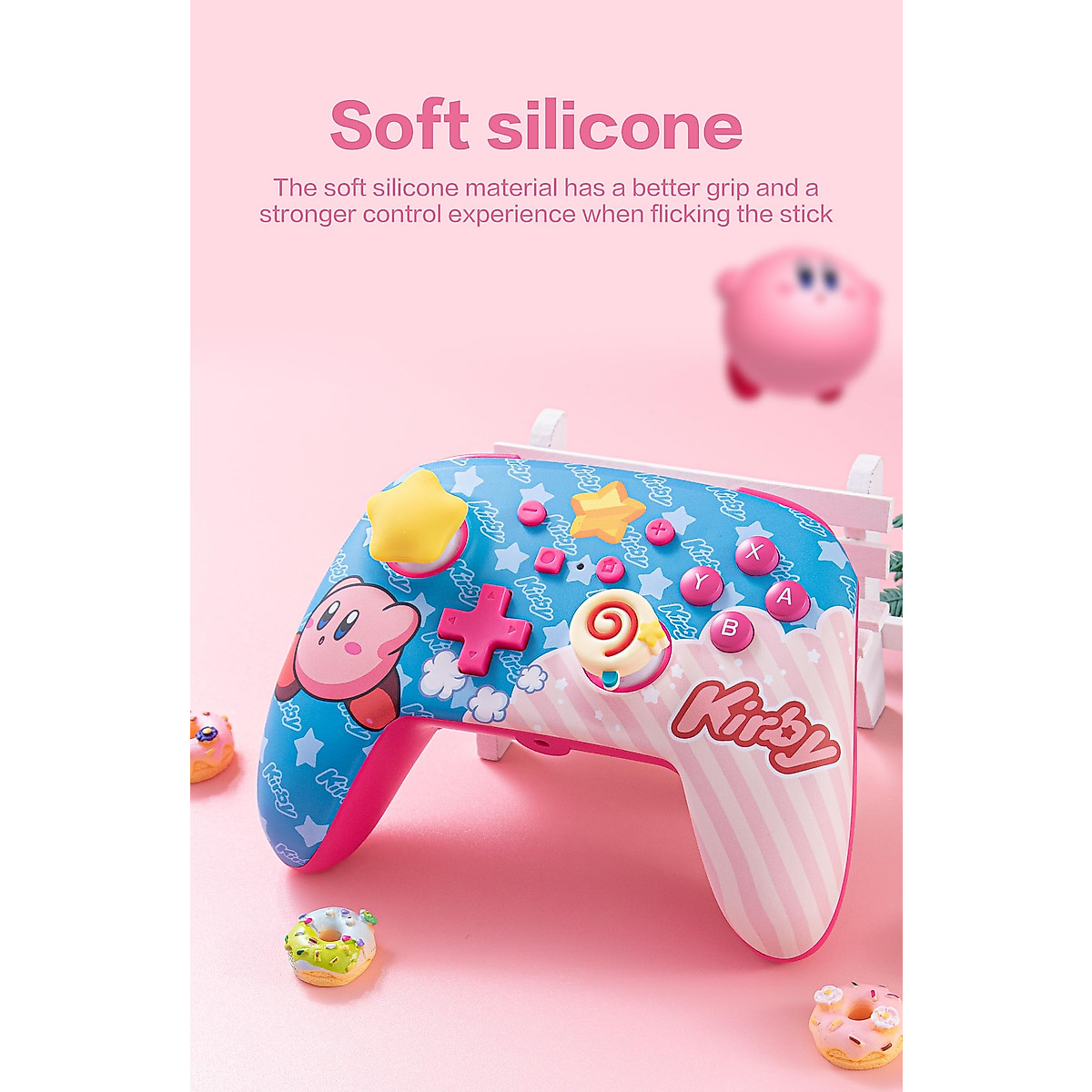 Switch Pro Controller Thumb Grips, Kirby Thumb Grip Caps Compatible with Switch Pro Controller, PS5 Controller, PS4 Controller, Xbox Controller, etc