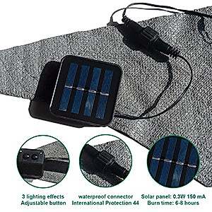 SMNET Shade Sail Sun Shade Awning with Led Light, UV Block 6.5'x10' for Party,Garden, Backyard, Playground Outdoor Facility