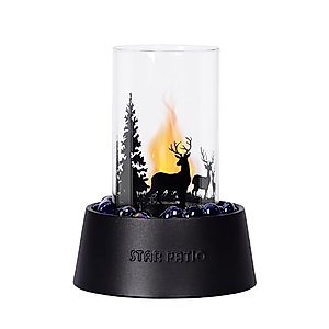 STAR PATIO Tabletop Fire Pit - Fire Bowl with Fire Glass, Ethanol Fire Pit, Unique Design Mini Personal Fireplace for Indoor & Garden - Bio Ethanol Fuel, Decor Birthday Gifts, FB001