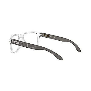 Oakley Men's Ox8156 Holbrook Rx Square Prescription Eyeglass Frames, Polished Clear/Demo Lens, 56 mm