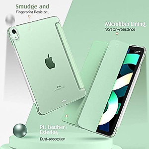 TiMOVO Case for New iPad Air 4 10.9" 2020, iPad Air 4th Generation Case, Support 2nd Gen Apple Pencil Charging, Trifold Stand Translucent Frosted Back Protective Case & Auto Wake/Sleep - Green