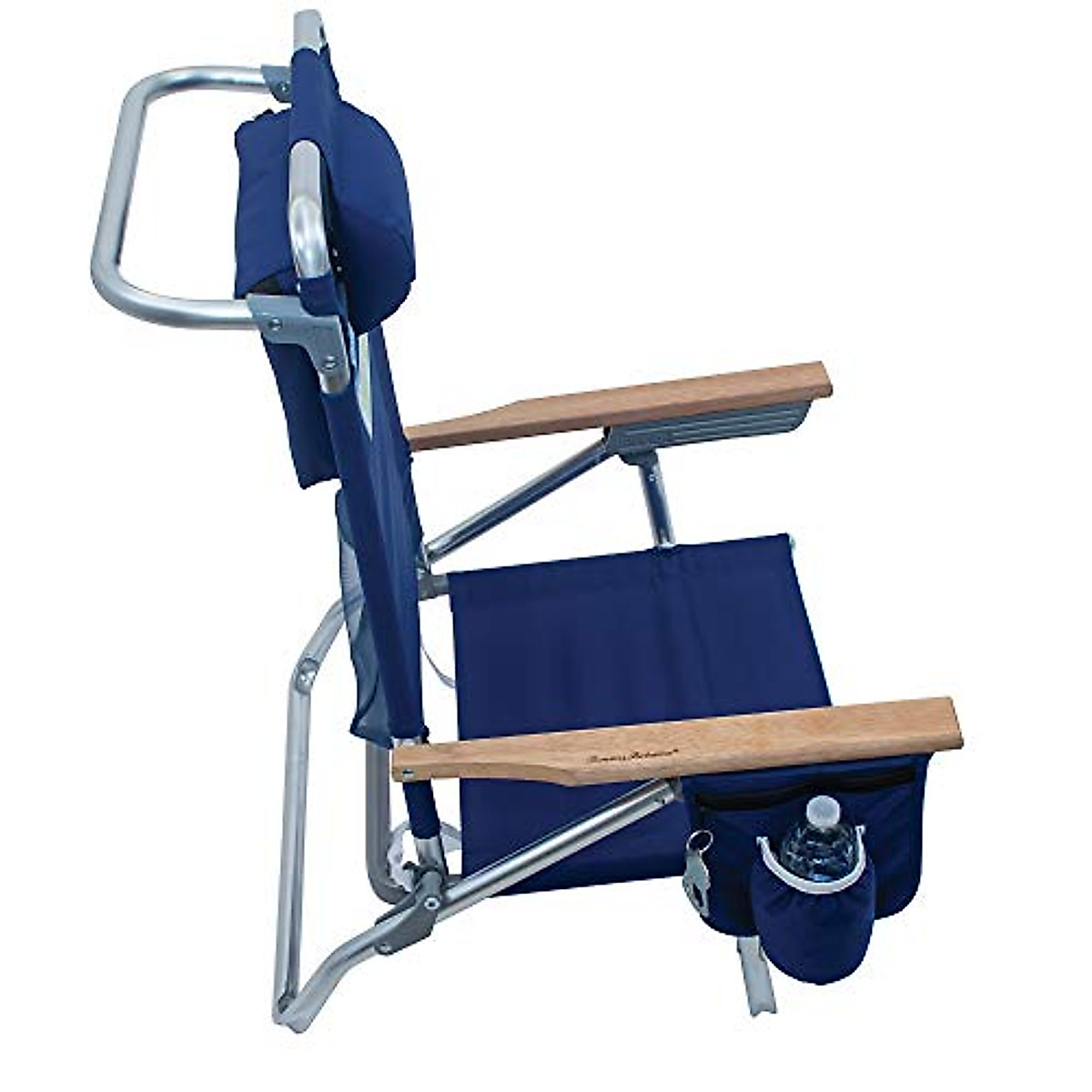 Tommy Bahama 5-Position Classic Lay Flat Folding Backpack Beach Chair, Polyester, Navy