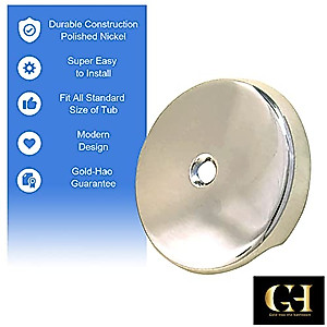 Gold-Hao-The-Bathroom Single Hole Bathtub Drain Overflow Plate - Overflow Drain Cover | Tub Drain Cover with Three Matching Screws/Bathtub Overflow Drain Cover with Adapter (Brushed Nickel)