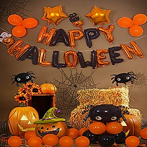 6 Pcs Large Halloween Foil Balloons Black Spider Cat Bat Pumpkin Skull Balloon Decoration Party Supplies