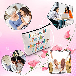 TSOTMO Cheerleader Zipper Makeup Bag It's Me, Hi I'm The Cheerleader It's Me Bag Cheerleading Teammate Gift (cheerleader)