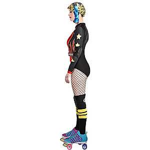 Party City Harley Quinn Roller Derby Halloween Costume for Women, Birds of Prey, Large, Includes Accessories