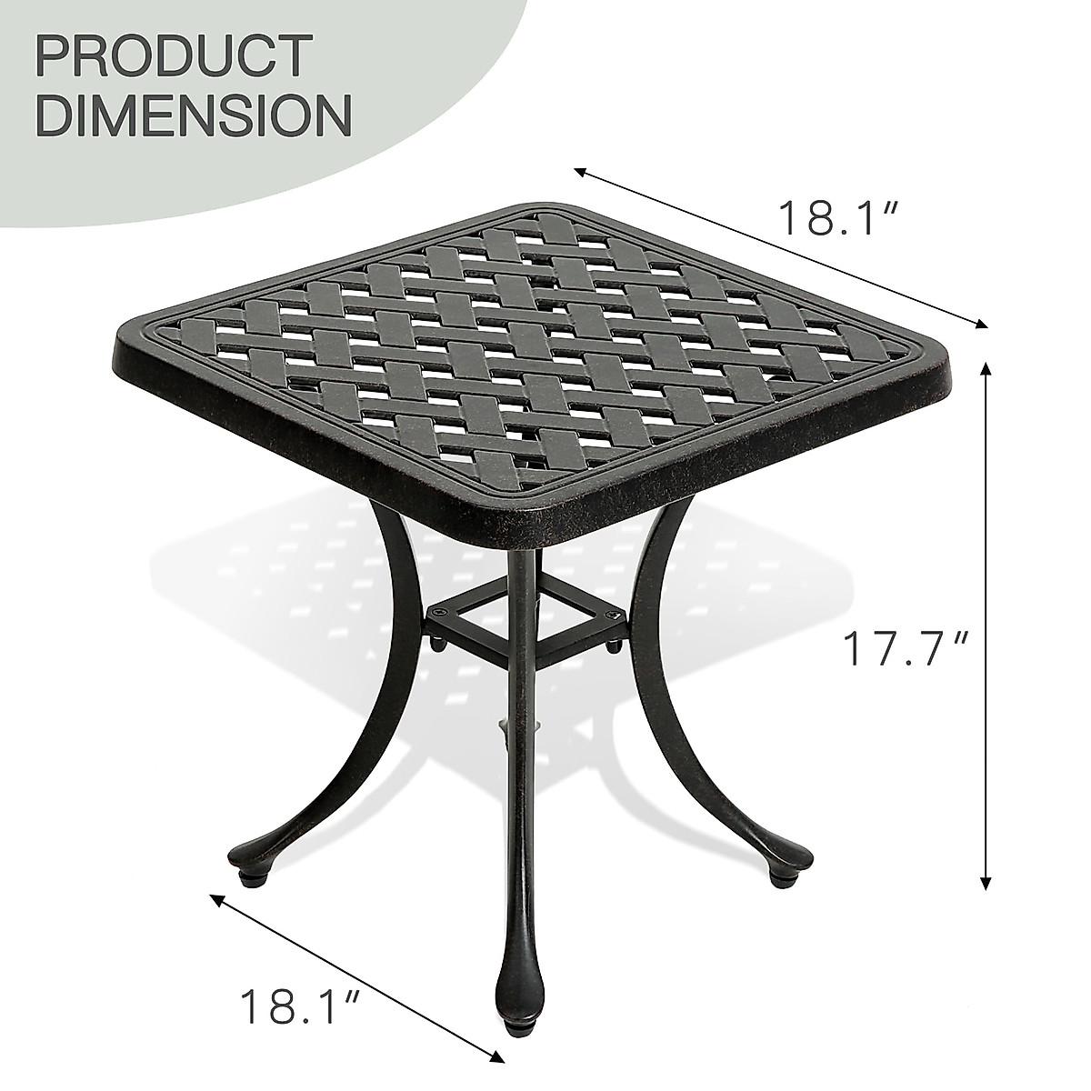 Villeston Chaise Lounge Chair Outdoor- Patio Pool Chairs Tanning Lounges for Outside Beach Lounger Cast Aluminum Set of 2 Reclining Beige with Side Table