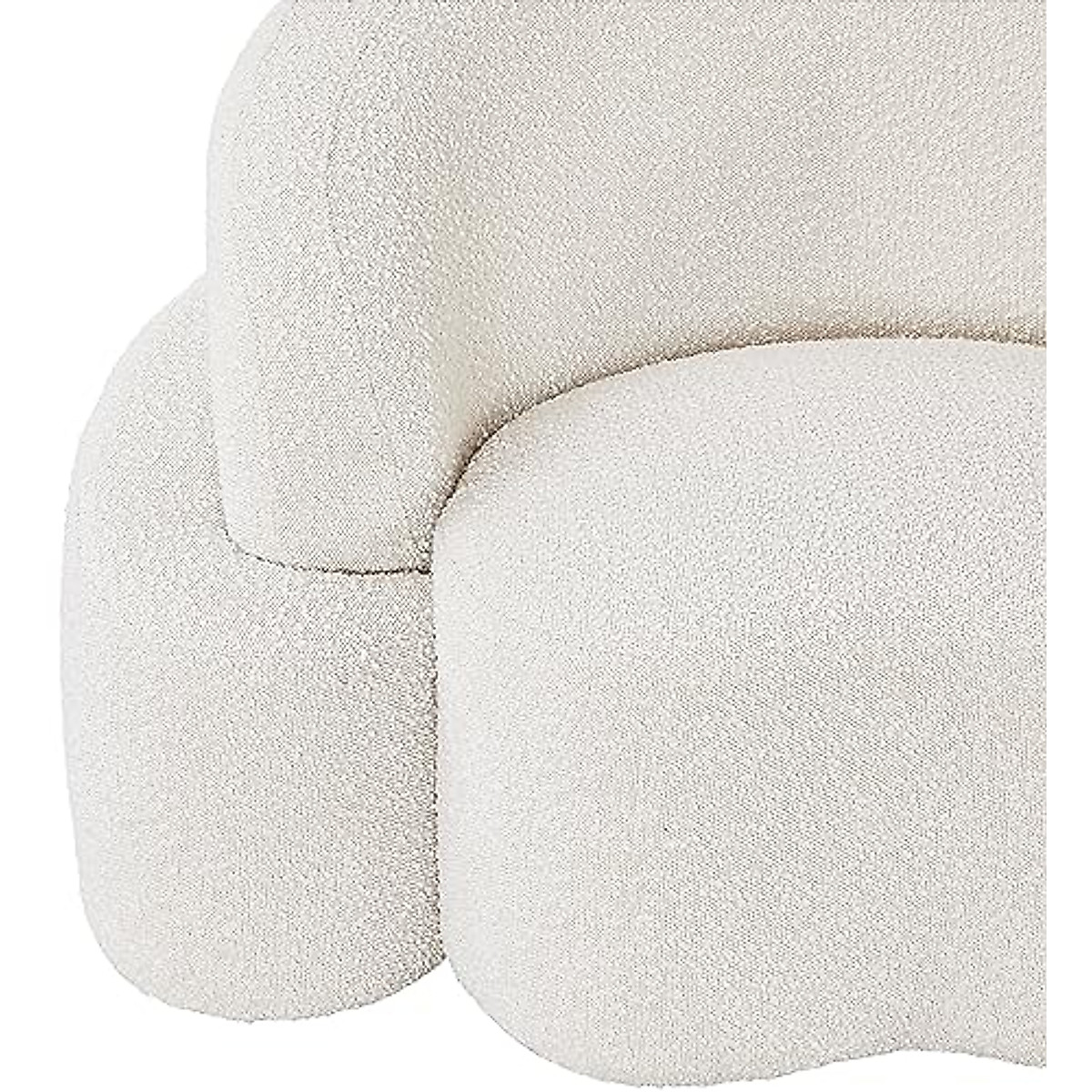 Meridian Furniture 108Cream-L Principessa Collection Modern | Contemporary Loveseat with Rich Cream Boucle Fabric, Curved Seat and Back, 68" W x 35" D x 29" H, Cream
