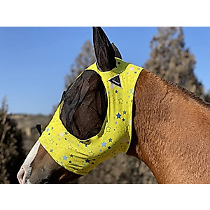 TGW RIDING Horse Fly Mask Super Comfort Horse Fly Mask Elasticity Fly Mask with Ears We Only Make Products That Horses Like (S, Dark Yellow)……