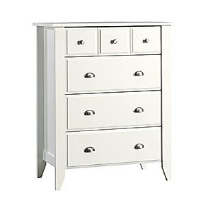 Sauder Shoal Creek 4-Drawer Dresser, Soft White finish