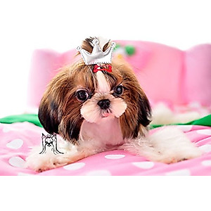 PET SHOW Cute 1" Small Bone Snap Hair Clips Pet Grooming Products Dog Cat Puppy Hair Accessories Random Color Pack of 20