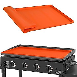 28 inch Griddle Cover, Griddle Mat for Blackstone Grill, 28" Silicone Protective Buddy Mat Cover, Heavy Duty Waterproof for Any Blackstone Griddle Outdoor Cooking & BBQ -Orange