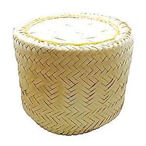 Littlevivi Handmade Serving Basket, Large, Original Bamboo Color
