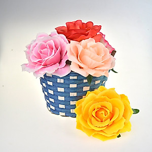 DRESHOW 16 Pcs Rose Hair Clip Flower Bridal Hair Pins Rose Brooch Floral Clips Head Ornament Wedding Hair Accessories Flamenco Dancer Hair Clip for Women Girls