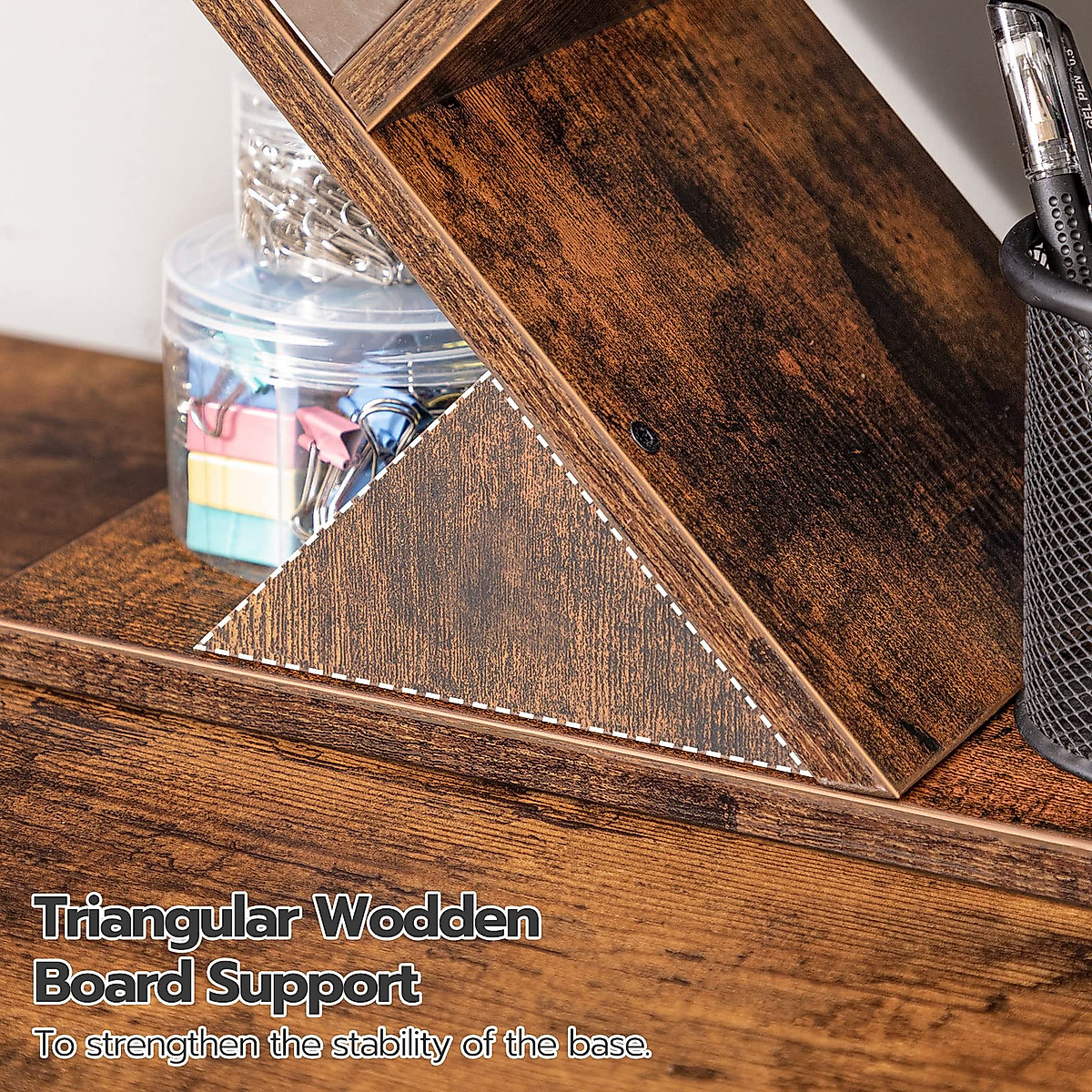 HOOBRO Tree Bookshelf, 5-Tier Bookcase Wooden Shelves, Floor Standing Storage Rack, for Display of CDs, Books in Living Room, Home Office, Wood Storage Rack for Bedroom, Rustic Brown BF04SJ01G1