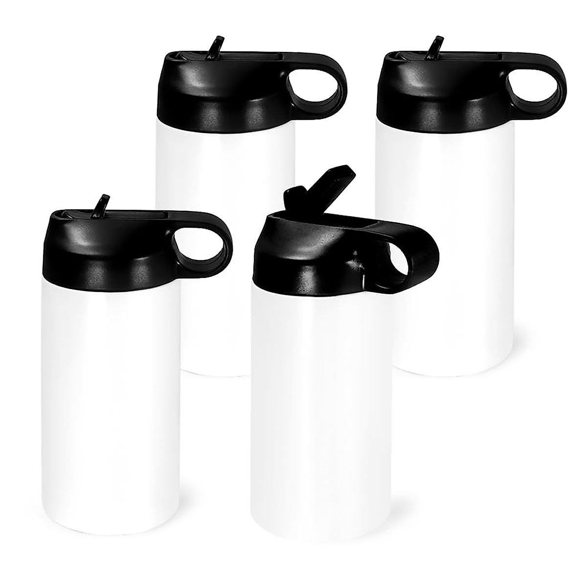 AGH 12 oz Sublimation Tumbler Blanks Skinny Straight Kids Water Bottle Stainless Steel Insulated Kids Tumbler Vacuum Flask with Straw and Handle Lid for Tumbler Heat Press Sublimation Printing