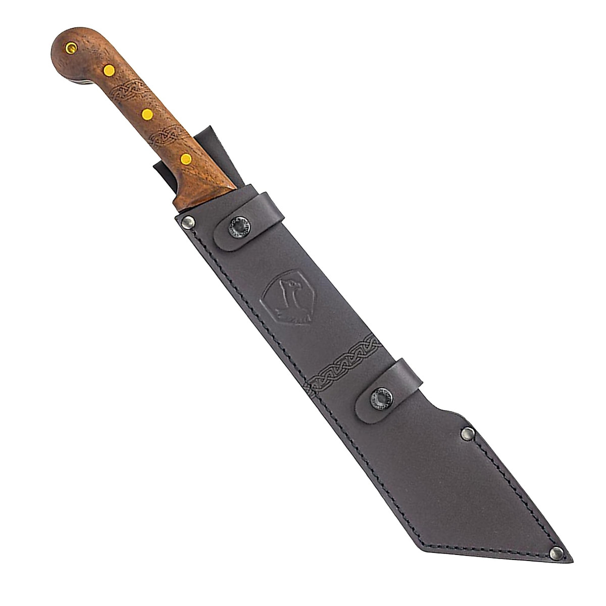 Condor Tool & Knife Argyll Scottish Machete | Heavy Duty Machete | High Carbon Steel | Walnut Handle | Hand Crafted Welted Leather Sheath | Cutlass Machete | 4.5mmThick | 12.21in Blade | 27.87oz