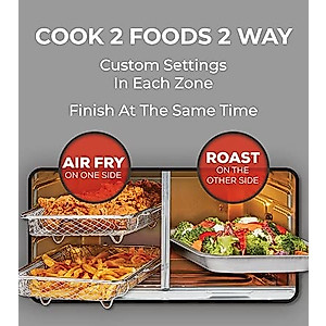 Emeril Lagasse Everyday French Door 360 Air Fryer, 25-QT Capacity, Dual Temperture Zone cooks 2 different ways, Stainless Steel