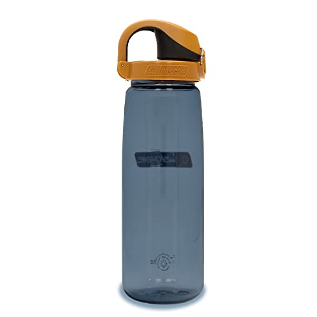 Nalgene Sustain Tritan BPA-Free On The Fly Water Bottle Made with Material Derived from 50% Plastic Waste, 24 OZ, Rhino with Brown/Black