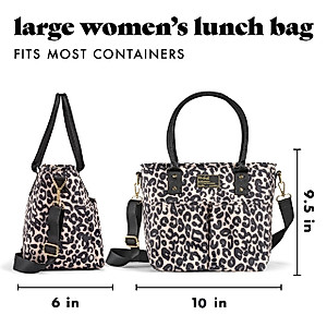 Fit+Fresh Summerton Insulated Lunch Bag women love as Lunchbox, Lunch Tote - Cute Small Lunch Box For Women, men,lunch boxes, adult lunch, Feline Fine