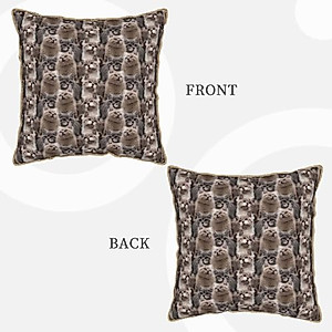 Augenstern Zippered Pillow Protectors Cover Case Camo-Kitty-Cute-Shorthair-Cat Decorative Throw Pillow Cover Square Cushion Case 20"X20"