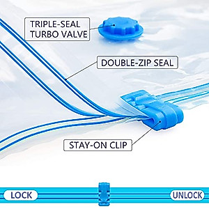 LEPAYU Vacuum Storage Bags Space Saver Bags with Hand-pump Travel Storage Bag for Bedding,Pillows,Towel,Clothes(5 pack 16 * 24 in)