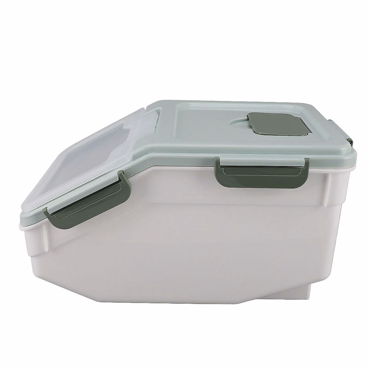 Mumusuki Large Capacity Rice Container Airtight Storage with Easy Open Lid Mint Green PP Material Multi Functional Grain Storage, for Home and Commercial Kitchens (10kg / 22lb)