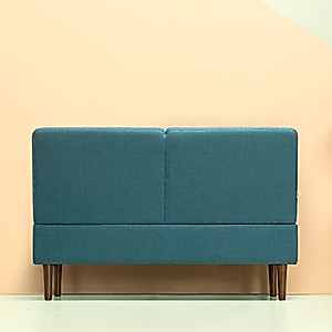 Zinus Juan Mid-Century 51 Inch Armless Sofa Couch / Loveseat, Turquoise