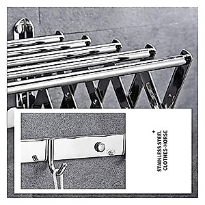 XMCX Retractable Laundry Drying Rack Wall Mounted Hanging Dryer Bathroom Towel Rack with Hook Space-Saving Washing Clothesline Easy Storage (Size : 100cm/39.4inch)