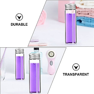 Cabilock 10pcs Clear Flat Glass Test Tubes with Screw Caps Large Test Tubes Containers for Bath Salt Candy Storage 80ml