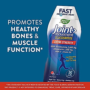 Nature's Way Joint Movement Glucosamine Fast Absorbing Liquid, 16 Day Supply, 16 Oz, Berry Flavor