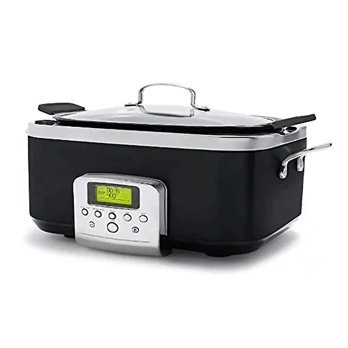 GreenPan Elite 8 - in -1 Programmable 6QT Electric Slow Cooker, Dishwasher Safe Lid & Removable Crock, PFAS-Free Healthy Ceramic Nonstick Multi-Cooker, Sear, Sauté/Brown, Steam Basket, Roast, Black