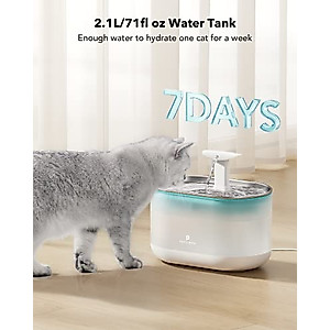 PETLIBRO Upgraded Cat Water Fountain Stainless Steel, Ultra Quiet, 71fl oz/2.1L Automatic Pet Water Fountain, Two Flow Modes, BPA-Free Capsule Metal Healthy Dog Water Dispenser with 4 Large Filters