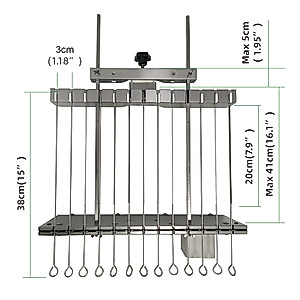 Rotisserie Kit Universal Replacement Auto Flip Skewer Kebab Barbecue Grill Z5N 13pcs skewers Quick Install Portable spit Outdoor Camping BBQ kebabish Free Width Adjustment Cooking Tool Accessories
