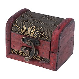Abaodam treasure trunk large chest storage box keepsake decorative vintage suitcase antique wooden medicine trunks for pirate- Wooden Storage Box Exquisite Toy Storage Case Jewelry