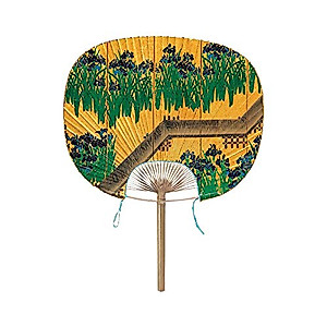 Folkcraft Bamboo Uchiwa Round Bamboo Uchiwa Yamato Style Yatsuhashi Figure 8030