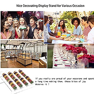 BLBYHO Acrylic Macaron Display Tray, Macaron Cookie Display Stand with 4 Slots…