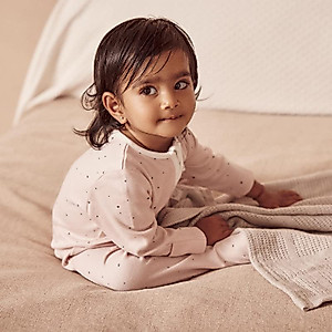 MORI Baby Unisex Clever Pajamas in Stardust with Two Way Zip - Comfort Footed Nightwear for Boys and Girls - Newborn