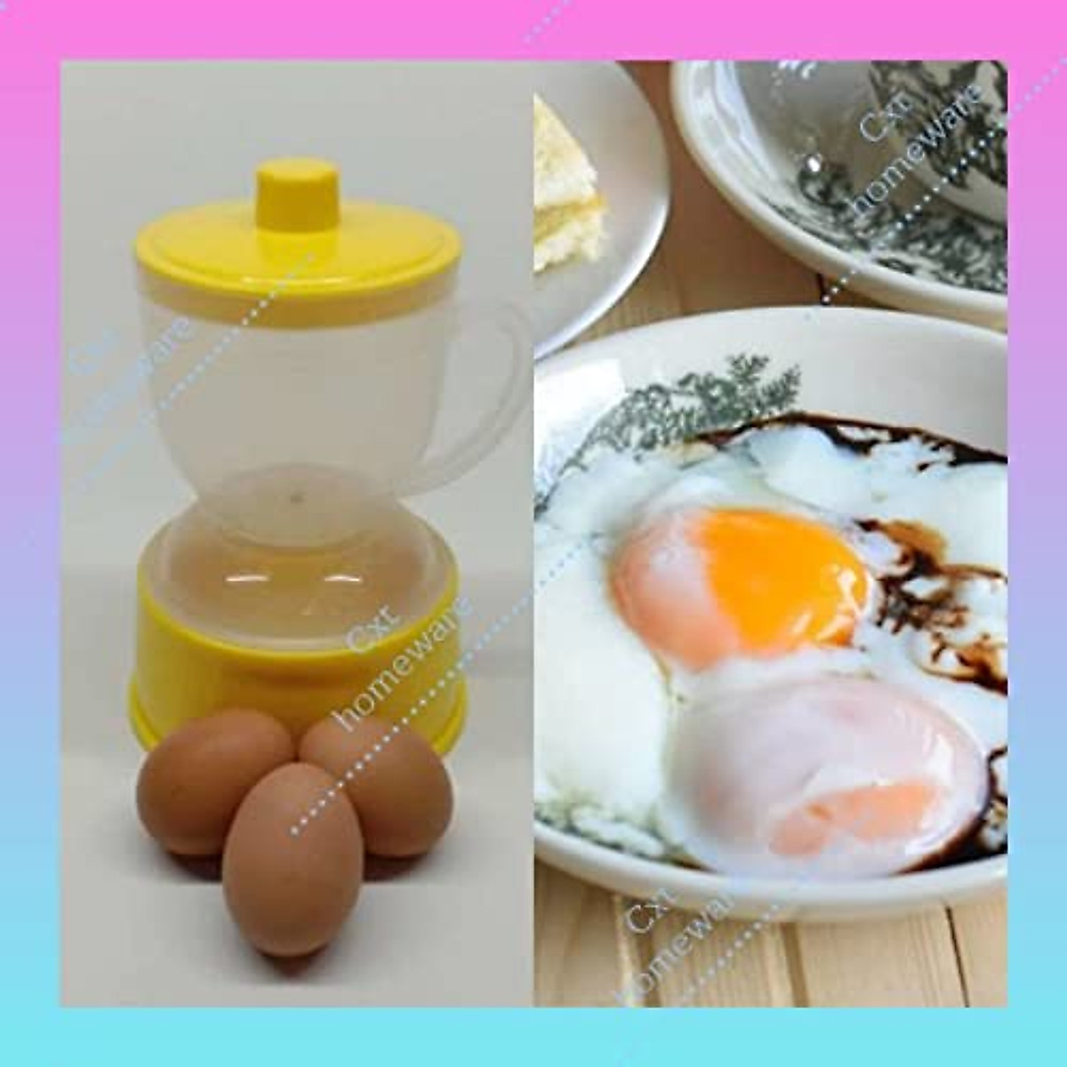 Half Boiled Egg Maker , Half Boil Egg Cooker , Original Malaysian Half Boiled Egg Maker , Half Soft Boiled Egg Maker Boiler Cooker, YELLOW