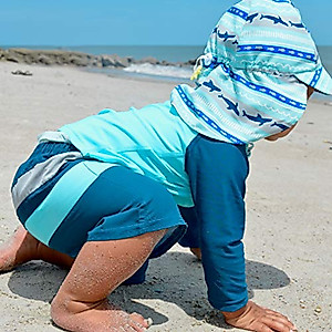 i play. by green sprouts baby-boys Trunks with Built-in Reusable Swim Diaper,Navy/Aqua,3T