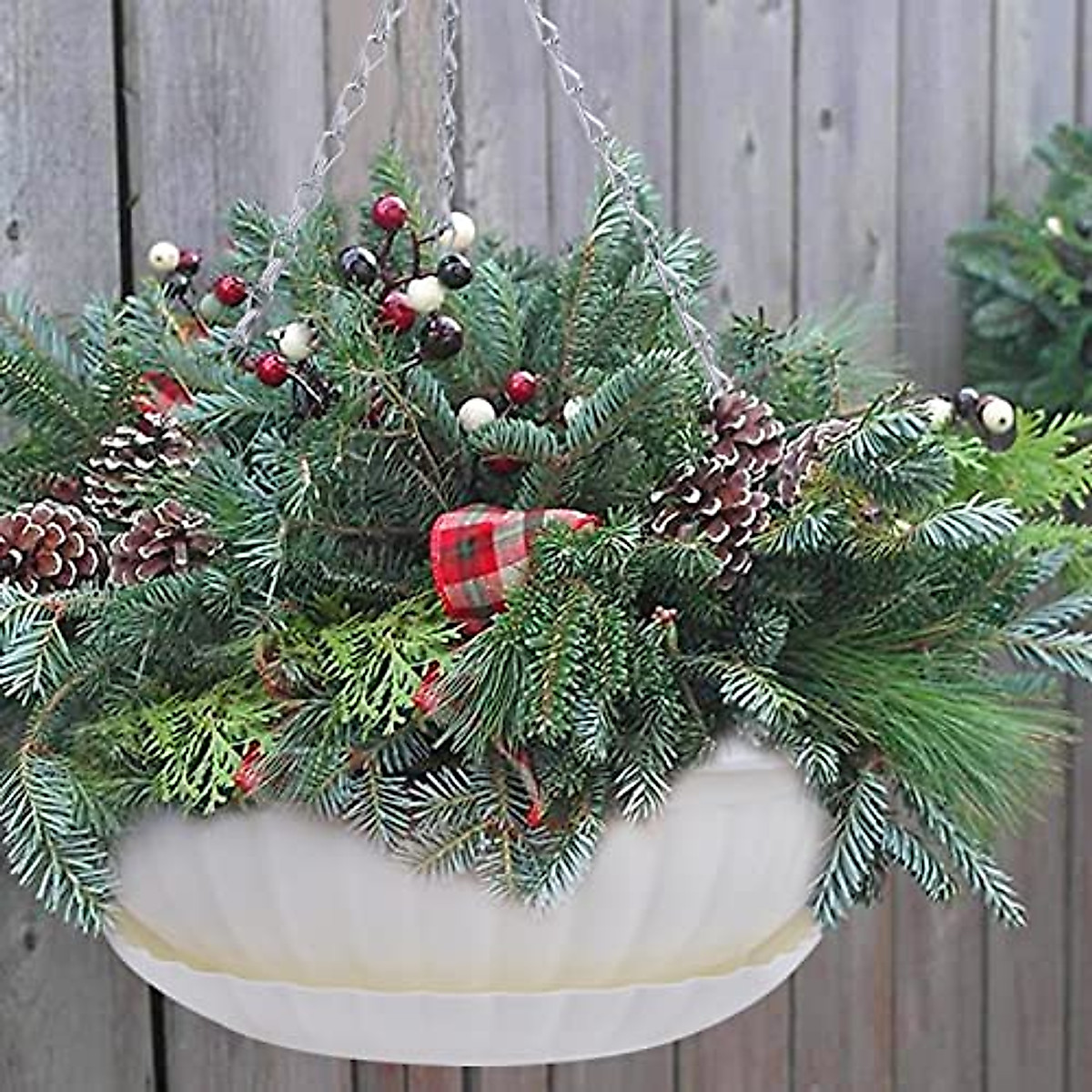 12.59" Large Hanging Planters with Drainage Hole&Tray, Hanging Flower Pots Plastic Plant Hanger Holders Hanging Basket for Indoor Outdoor Home Garden Herb Succulent (Pack 3)