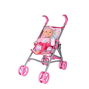 Dream Collection, Baby Doll Care Gift Set with Stroller - Lifelike Baby Doll and Accessories for Realistic Pretend Play, Posable Soft Toy - 12”