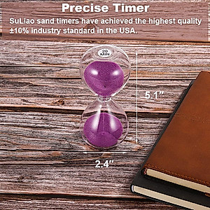 SuLiao Hourglass 60 Minute Sand Timer: 5.1 Inch Gold Sand Clock, Large Sand Watch 60 Min, Unique 1 Hour Glass Sandglass for Kids, Games, Classroom, Home, Desk, Office Decorative