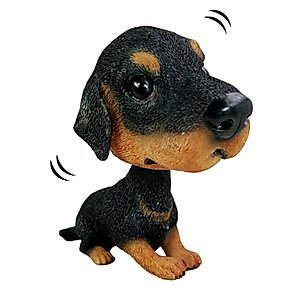 Bobbleheads for Car Dashboard, Cute Resin Bobble Head Dogs Car Dashboard Decorations, Dog Ornaments Puppy Shaking Head Toys Gifts for Car Vehicle Desk Tabletop Office Decor (Black and Tan Coonhound)