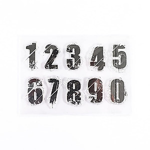 4Sheet Text Number Background Clear Stamps for Card Making Transparent Silicone Stamps Rubber Stamps Seal for DIY Scrap Booking Decoration Album Crafts