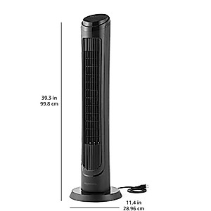 Amazon Basics Digital 40'' 4 Speed Oscillating LED Display Tower Fan with Remote Control and Timer