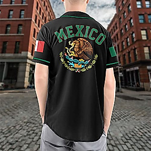 Mexico Soccer Baseball Jerseys Shirt Men, Sport Gift for Men, Mexico Eagle Baseball Shirt, Birthday Gift for Men Women (X-Large)