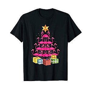 Flamingo Tree Funny Ugly Christmas T-Shirt